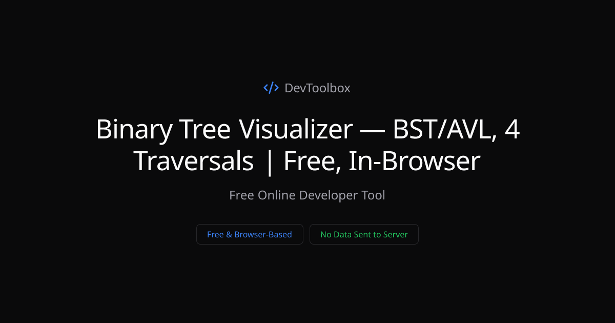 Binary Tree Visualizer — BST/AVL, 4 Traversals | Free, In-Browser ...