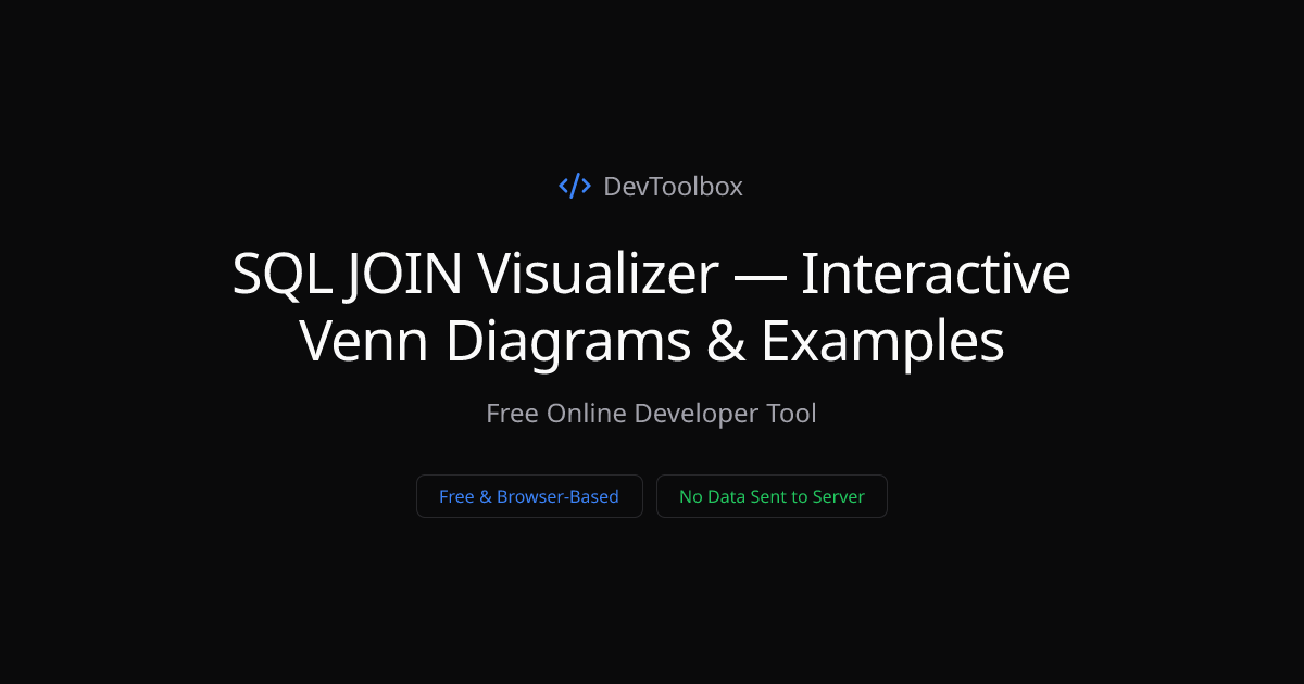 SQL JOIN Visualizer — Interactive Venn Diagrams & Examples | DevToolbox